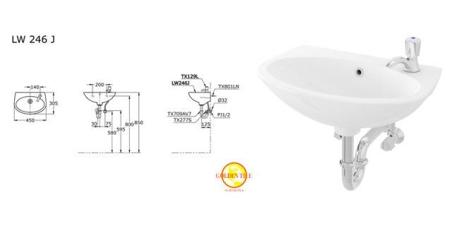 Wastafel LW246J - Golden Tile Baliwerti Surabaya